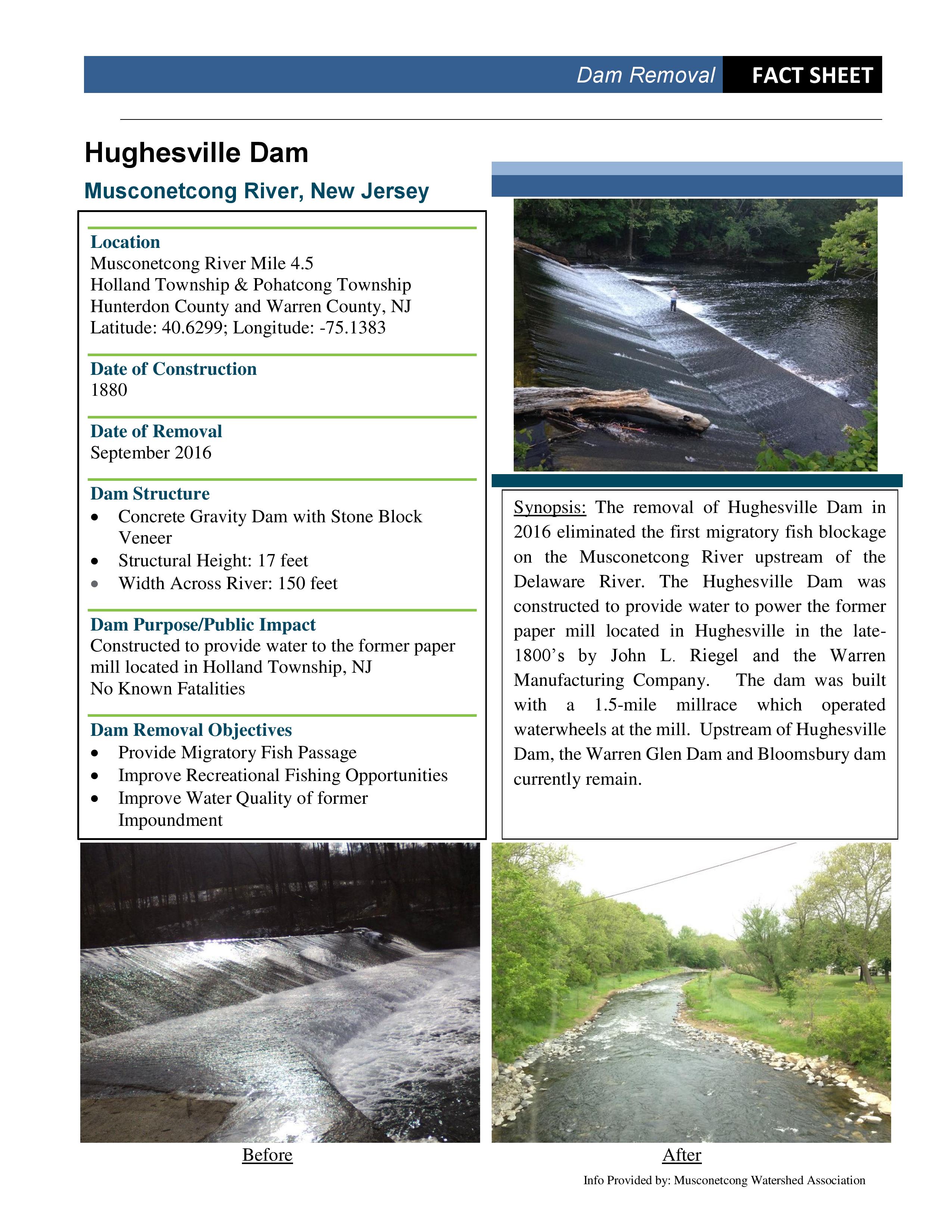 Hughesville Dam – New Jersey Dams